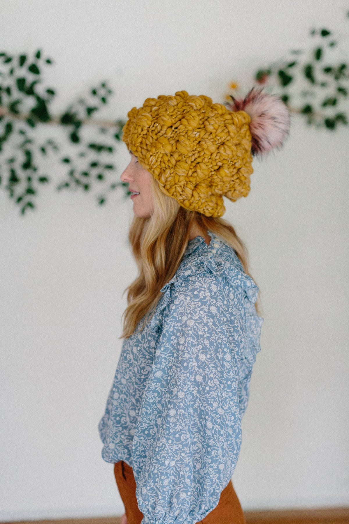 Knit Collage Snowfall Bobble Hat Pattern