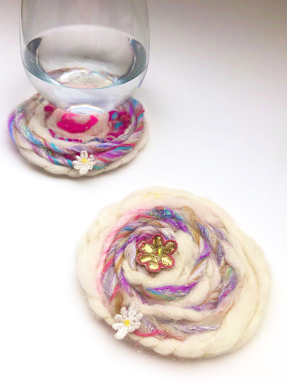 Swirly Felted Coasters Pattern – Knit Collage