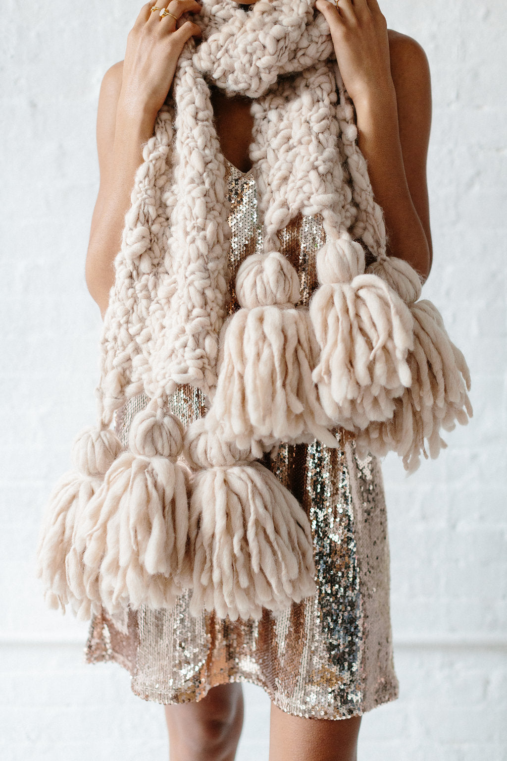 Knit Collage Mistletoe Tassel Maxi Scarf Knitting Pattern